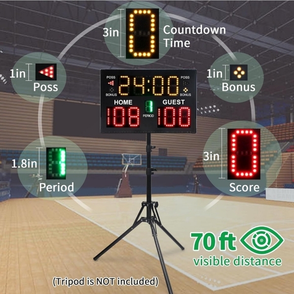 Games | Basketball Scoreboard With Timer Clock Digital Scoreboard With ...